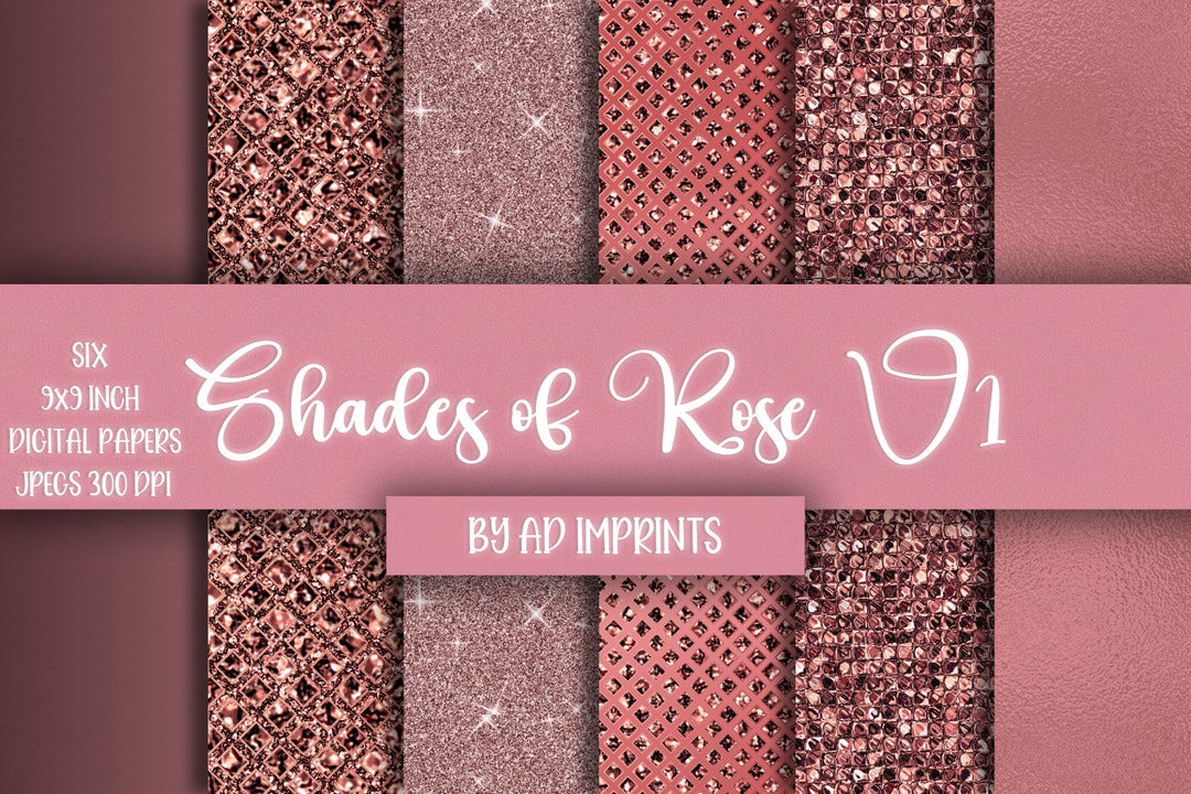 Rose Gold Digital Paper Pack V1 | Rose Gold Glam Texture Bundle ...