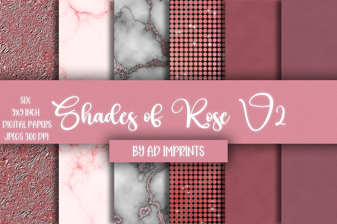 Rose Gold Digital Paper Pack V2 | Rose Gold Glam Texture Bundle ...