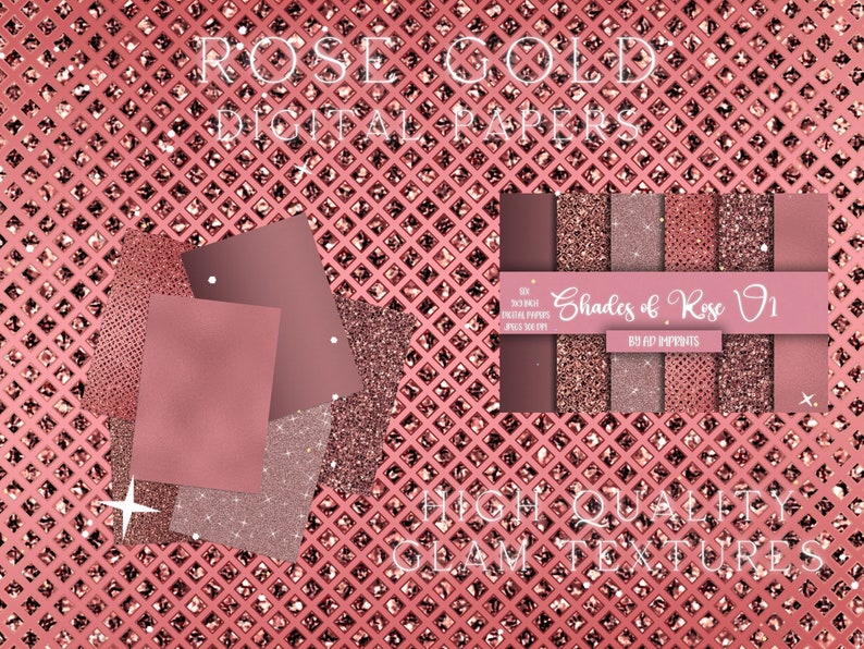Rose Gold Digital Paper Pack V1 Rose Gold Glam Texture - Etsy