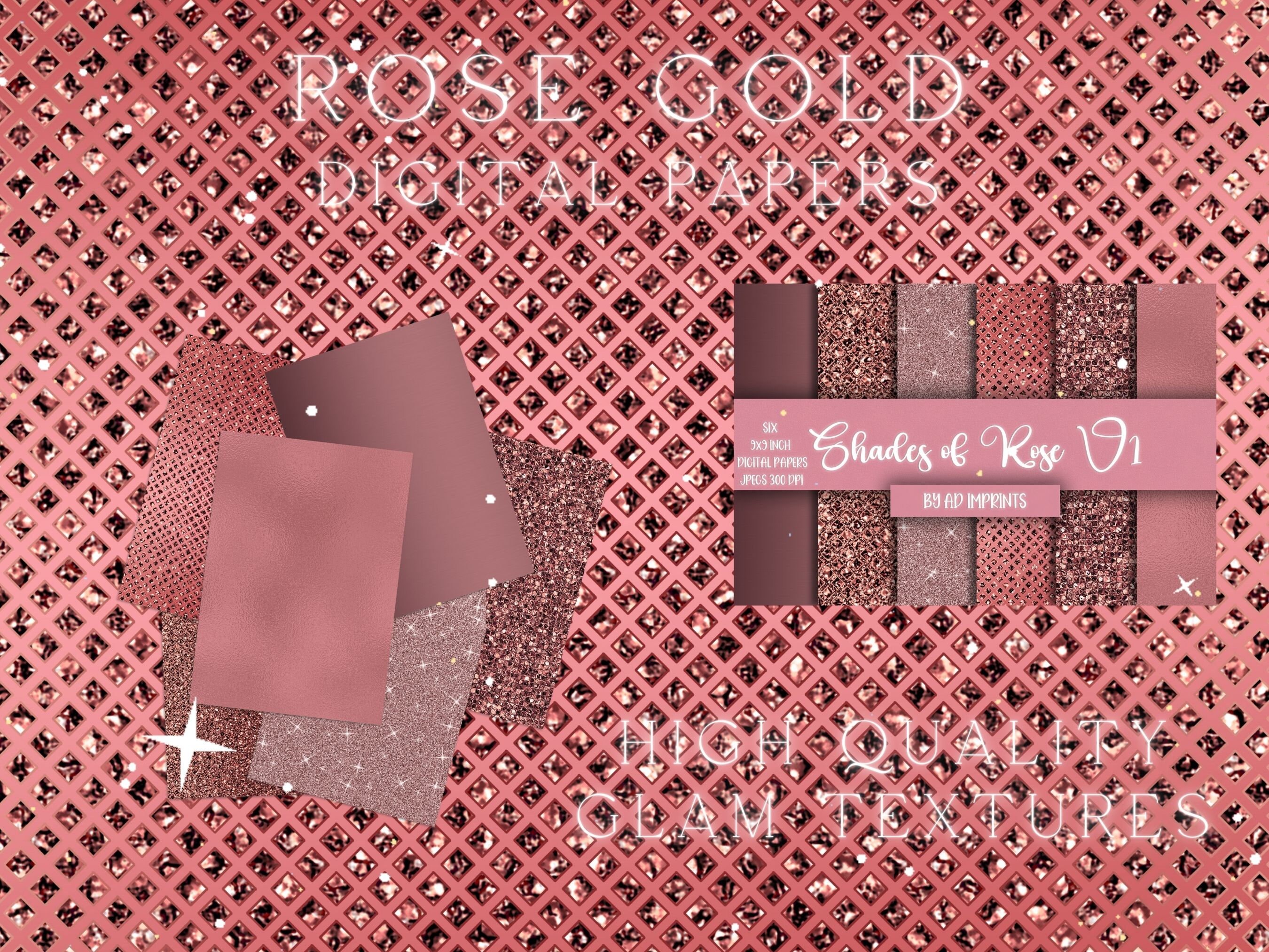 Rose Gold Digital Paper Pack V1 Rose Gold Glam Texture - Etsy Ireland