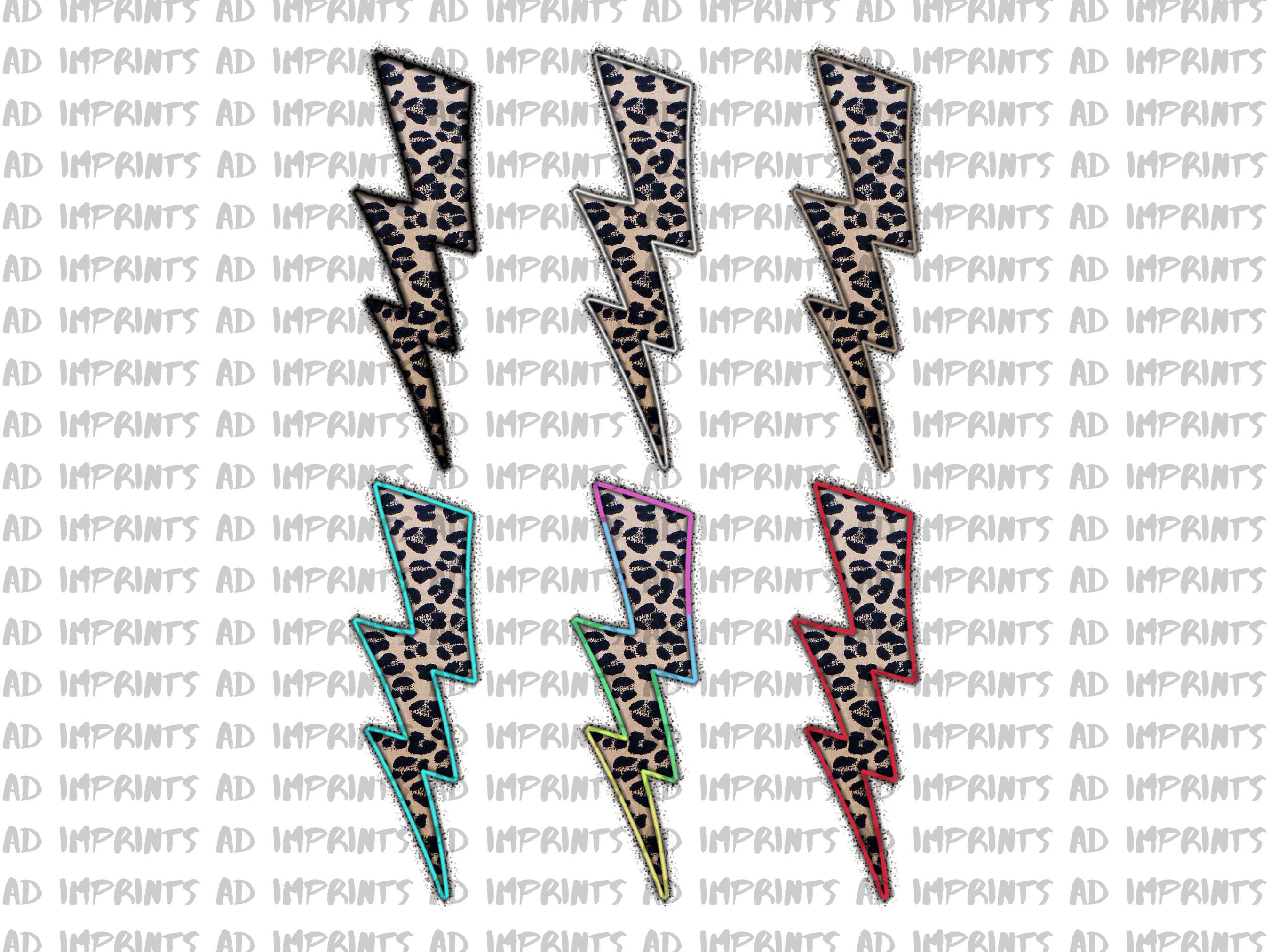 Leopard Lightning Bolt Bundle Leopard Bolt Png Neon - Etsy