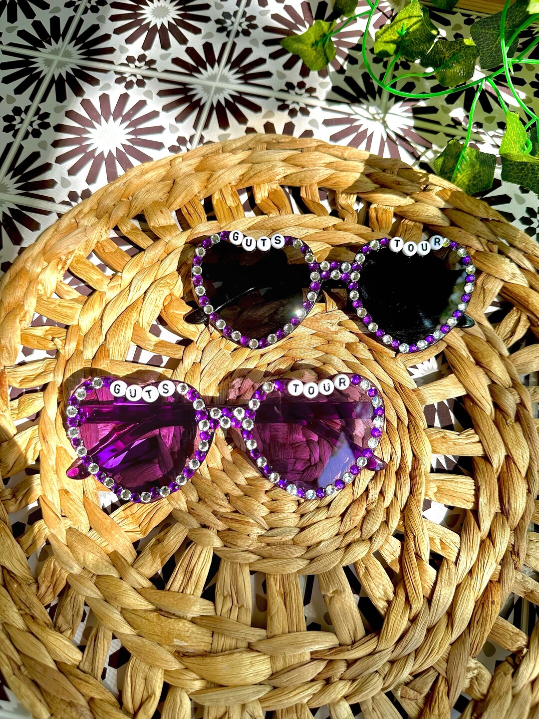 OR Guts Bedazzled Heart Sunglasses Guts Tour Inspired Sunglasses Bling ...
