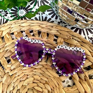 Jonas Brothers Bedazzled Heart Sunglasses the Tour Inspired - Etsy