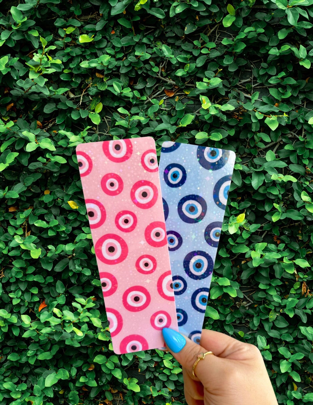 Holographic Evil Eye Bookmark Set | Pink and Blue Evil Eye Bookmarks ...