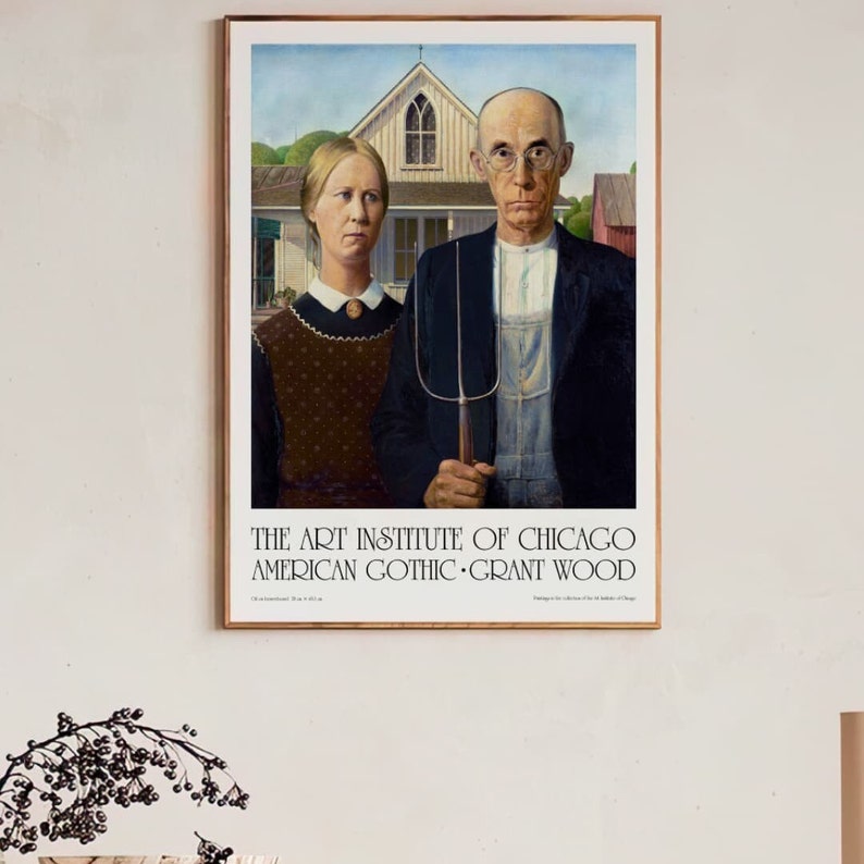 American Gothic Poster by Grant Wood,famous Painting,birthday Gift ...