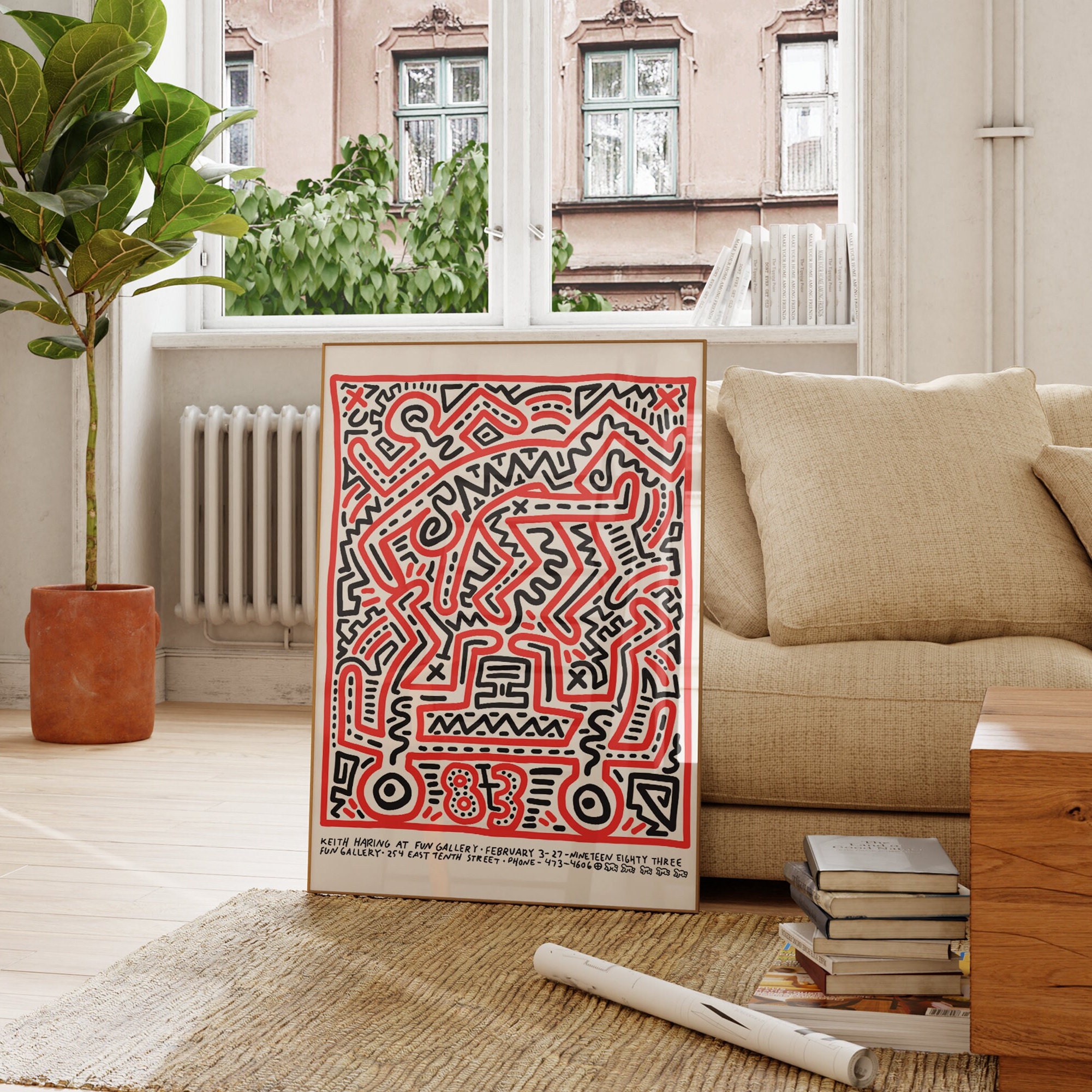 Keith Haring Exhibition Poster Print at Fun Gallery,keith Haring Poster ...