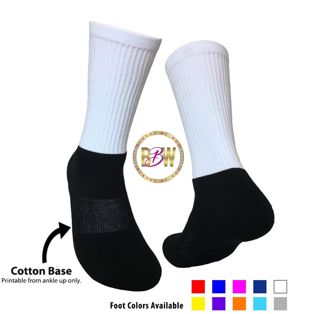 Adult Blank Color Athletic Sublimation Socks cotton Bottom - Etsy