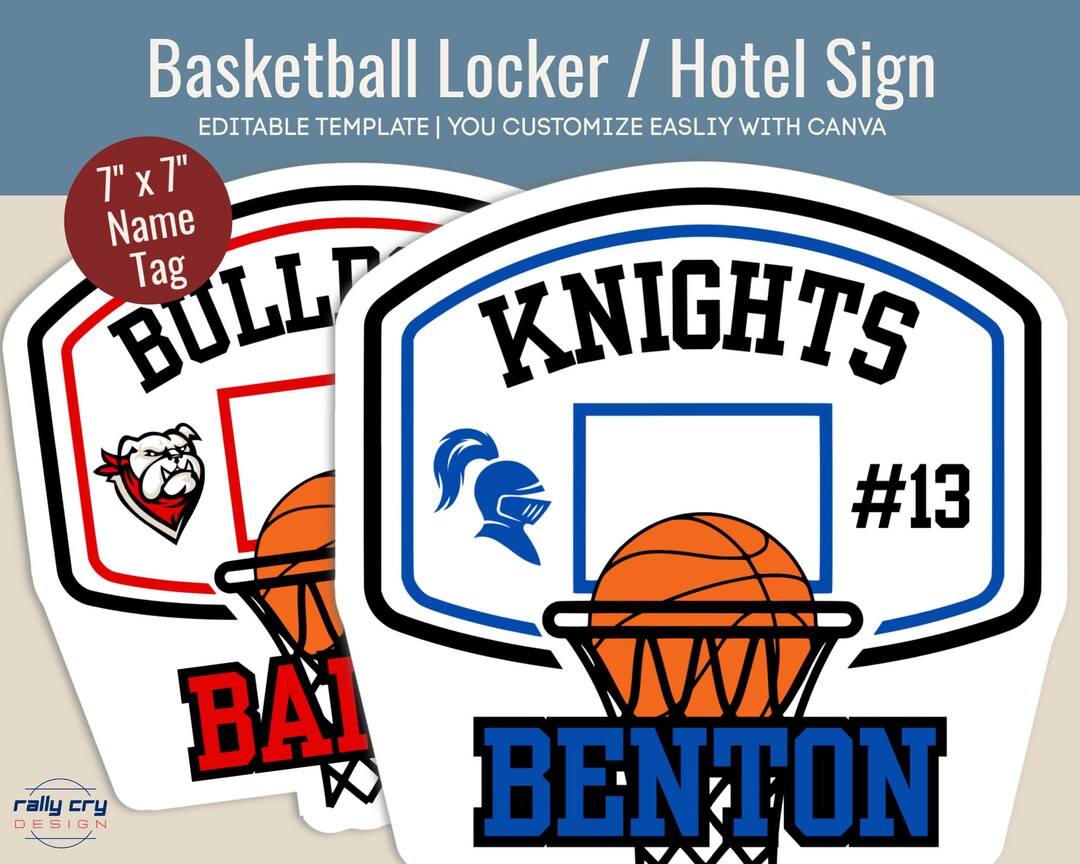 Basketball Hotel Door Sign, Locker Decoration Name Tag, Travel Team ...