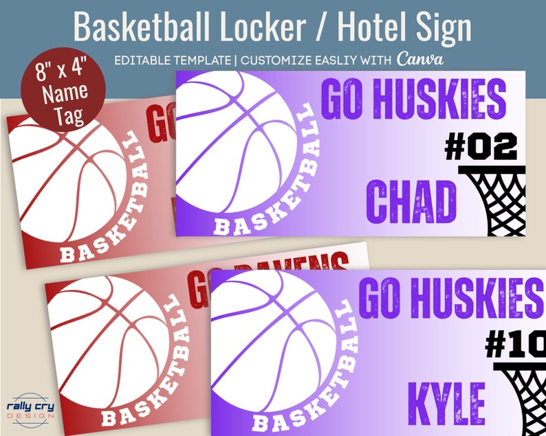 Basketball Hotel Door Sign, Locker Room Decoration Name Tag, Team ...