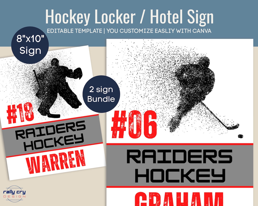 Hockey Bundle Locker Sign, Hotel Door Sign, Locker Room Decoration Tag ...