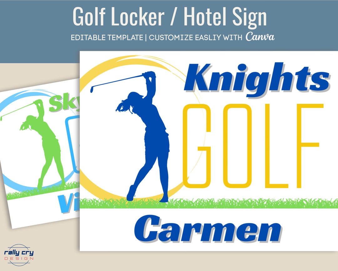 Girls Golf Locker Sign Tag, Locker Decoration, Hotel Door Sign, Pep ...