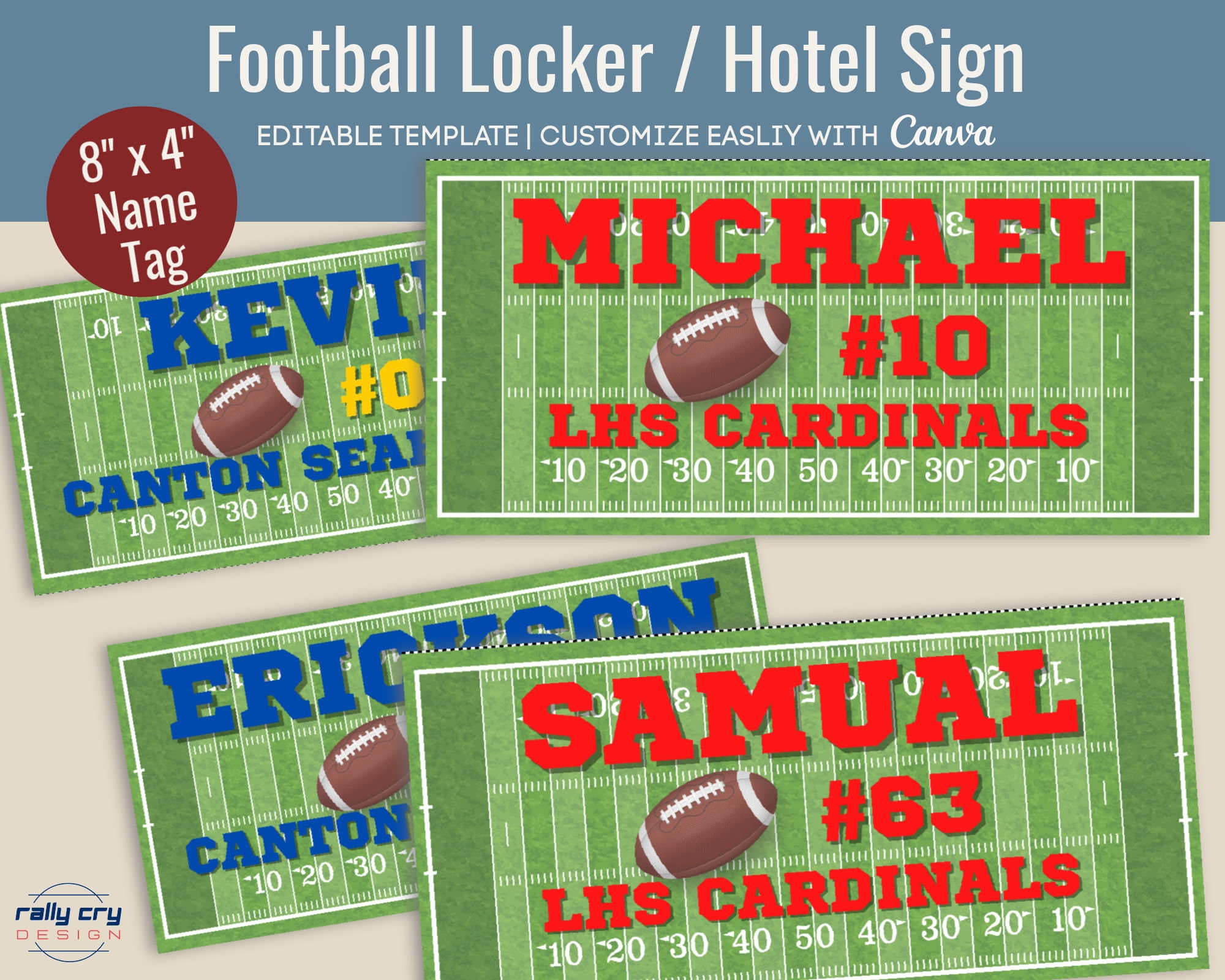 Football Hotel Door Sign, Locker Room Poster, Locker Decoration Name ...