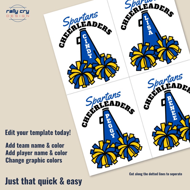 Cheerleader Name Gift Tag Travel Team Snack Bag Hang Tag - Etsy