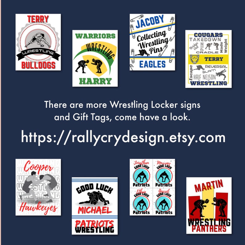 Wrestling Locker Tag Hotel Door Sign Pep Rally Team Spirit - Etsy