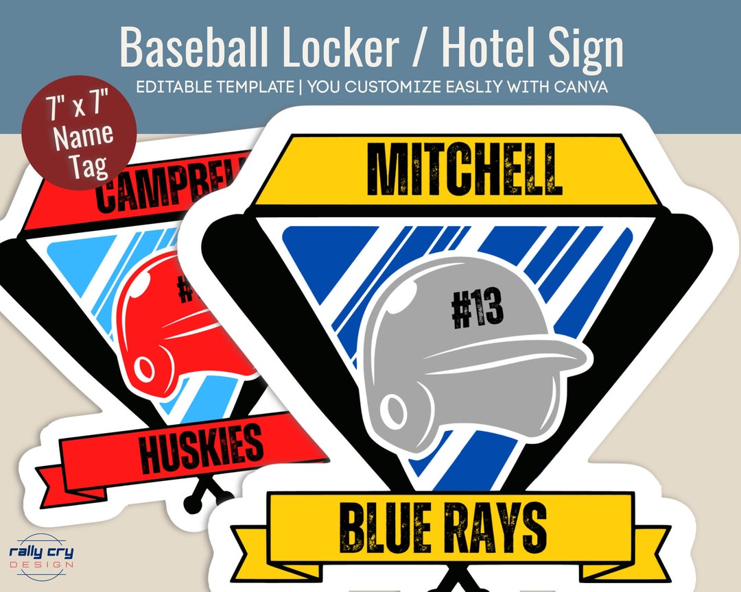 Baseball Hotel Door Sign, Locker Decoration Name Tag, Baseball ...
