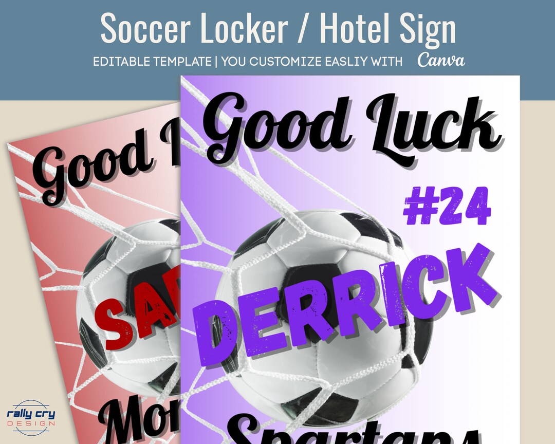 Good Luck Soccer Locker Decoration Sign Tag, Travel Team Hotel Door ...