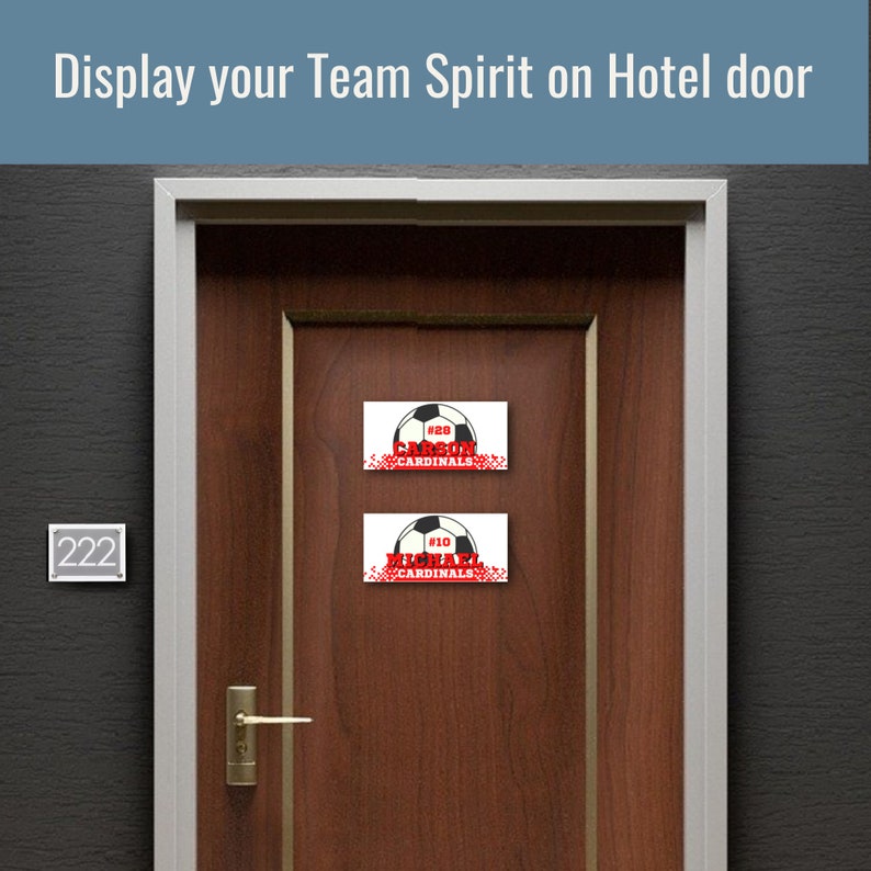 Soccer Hotel Door Sign, Locker Room Poster, Locker Decoration Name Tag ...