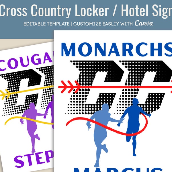 Cross Country Locker Signs - Etsy
