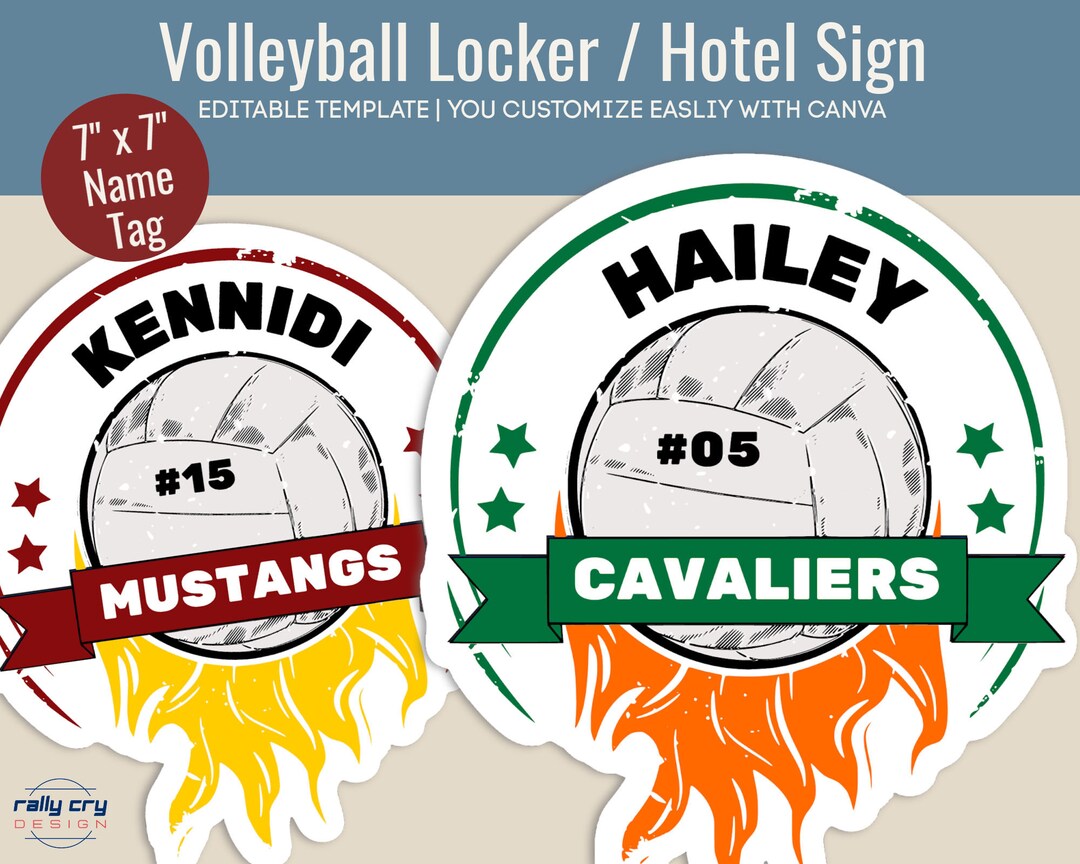 Volleyball Hotel Door Sign, Locker Decoration Name Tag, Volleyball ...