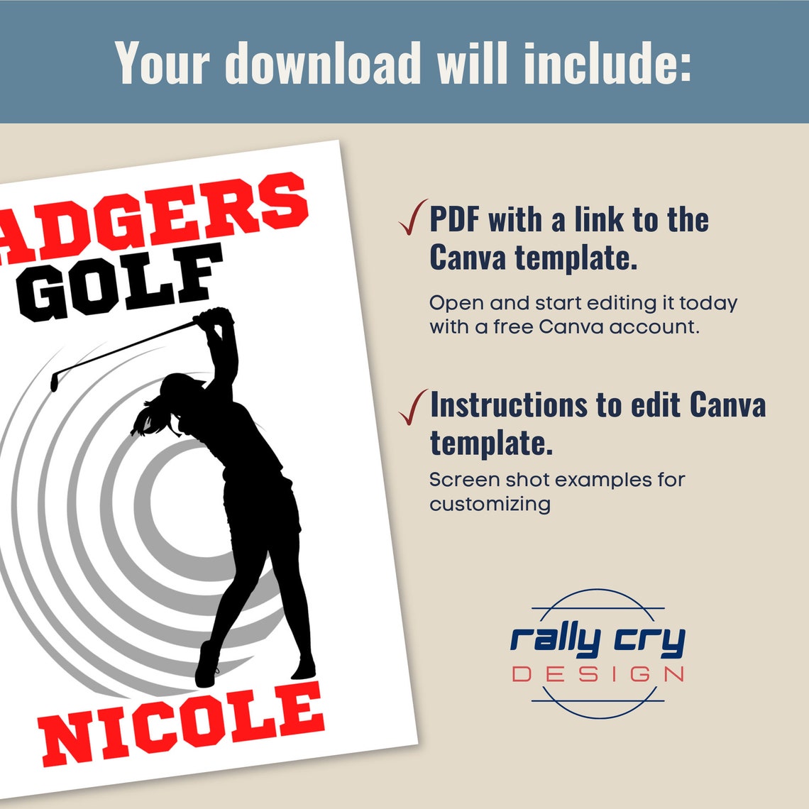 Girls Golf Hotel Door Sign Hanger Locker Decoration Tag Pep - Etsy