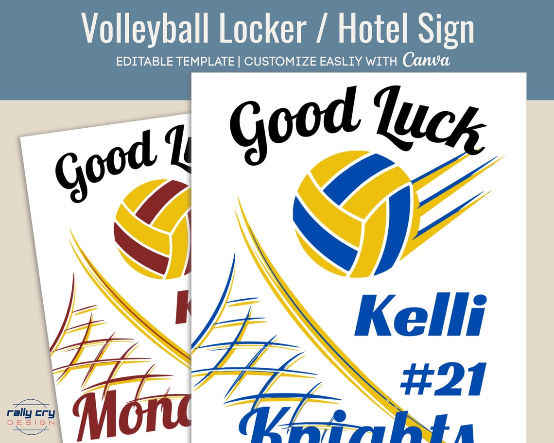 Good Luck Volleyball Locker Sign Hotel Door Sign Locker Room - Etsy