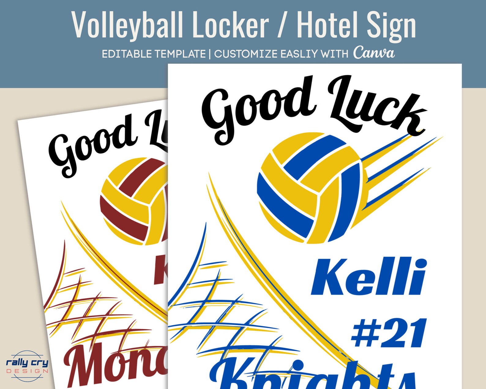 Good Luck Volleyball Locker Sign, Hotel Door Sign, Locker Room ...