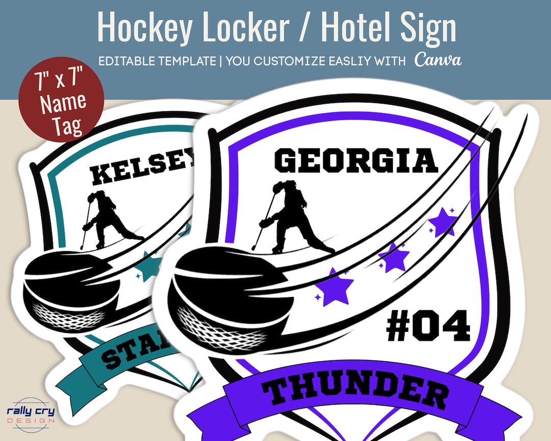 Girls Hockey Hotel Door Sign, Locker Decoration Name Tag, Club Hockey ...