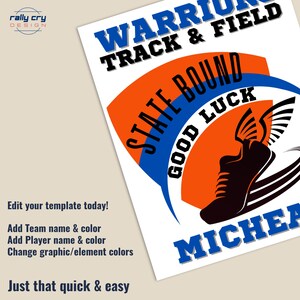 Track & Field Good Luck State Locker Decoration, Locker Sign Tag ...