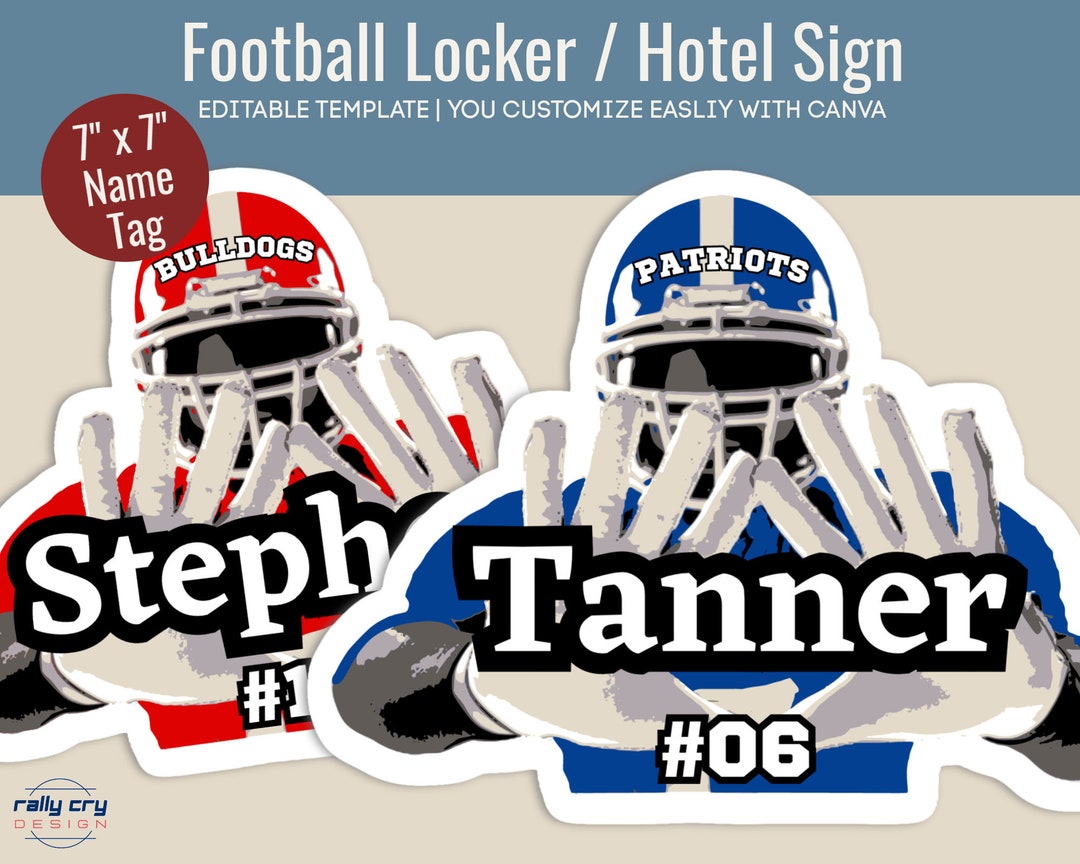 Football Hotel Door Sign, Locker Decoration Name Tag, Football Club ...