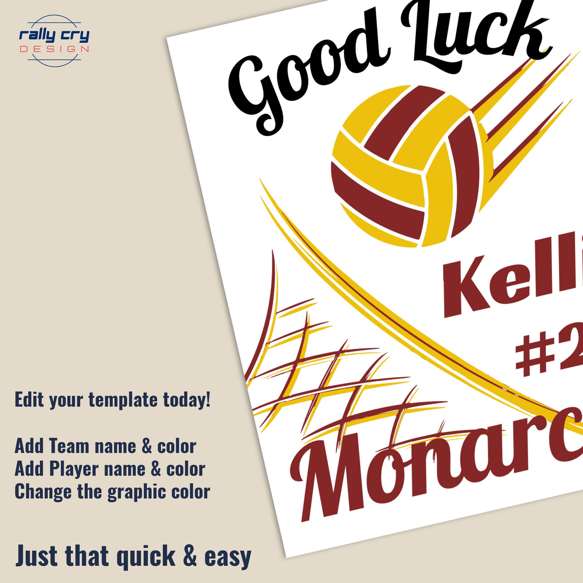Good Luck Volleyball Locker Sign, Hotel Door Sign, Locker Room ...