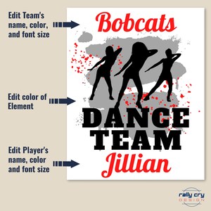 Dance Team Hotel Door Sign Tag, Locker Decoration, Dance Squad Spirit ...