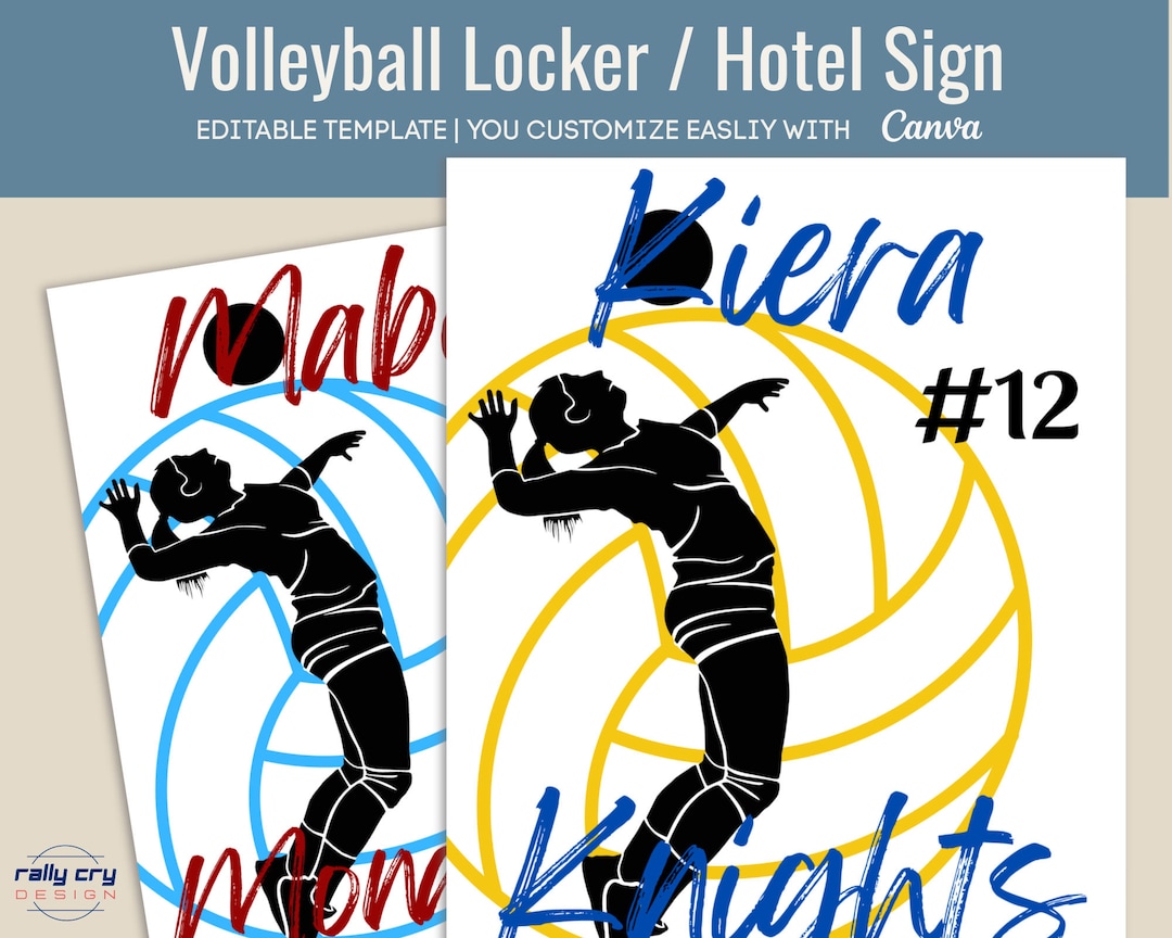 Volleyball Locker Sign, Hotel Door Sign, Locker Room Decoration Tag ...