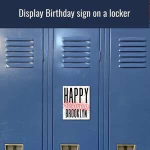 Happy Birthday Locker Sign Tag, Birthday Locker Decoration, Birthday ...