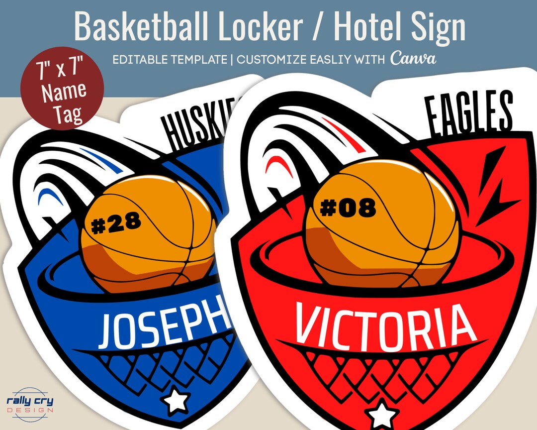 Basketball Hotel Door Sign, Locker Room Decoration Name Tag, Team ...