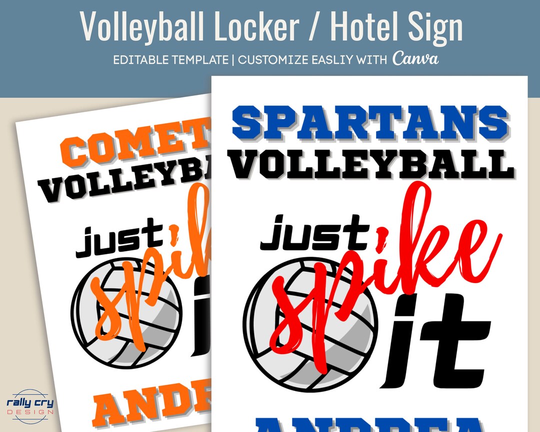 Volleyball Hotel Door Sign, Locker Room Poster, Locker Decoration Tag ...