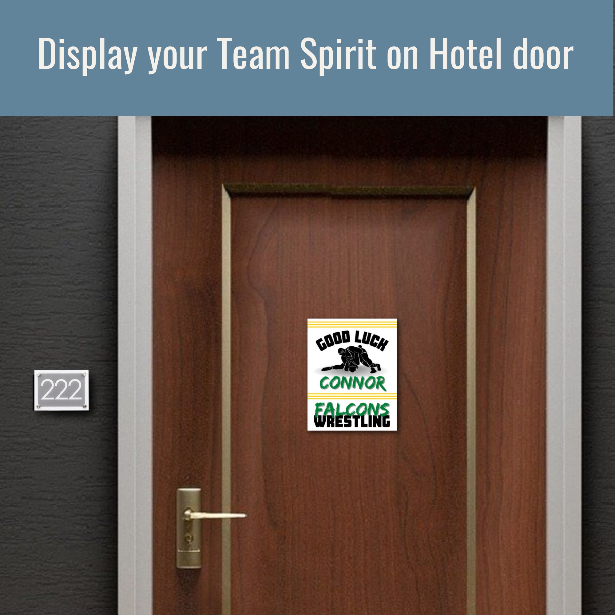 Good Luck Wrestling Hotel Door Sign, Locker Room Tag, Printable Team ...