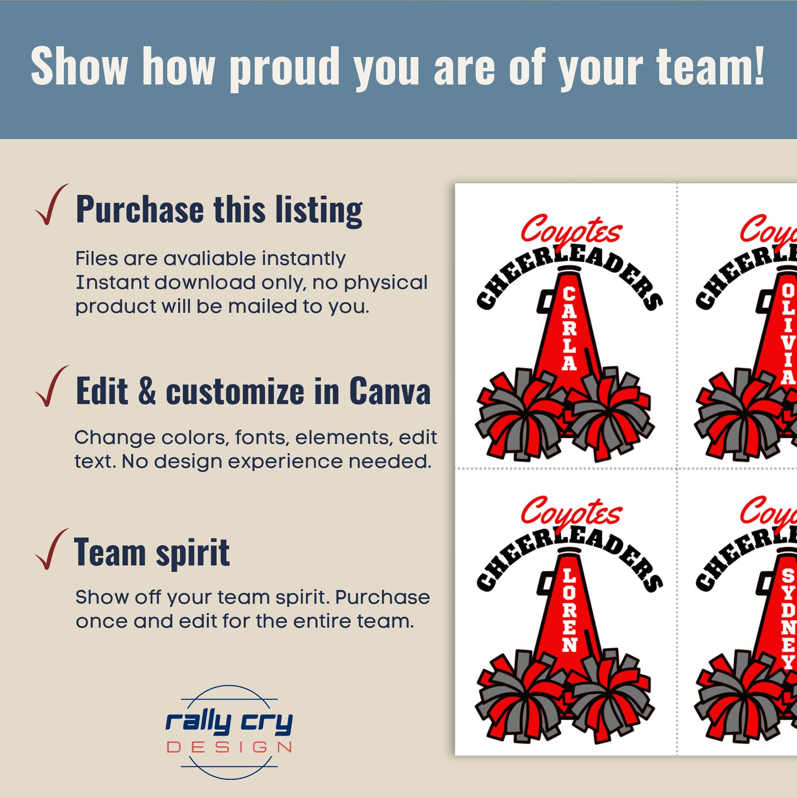 Cheerleader Name Gift Tag, Travel Team Snack Bag Hang Tag, Cheer ...