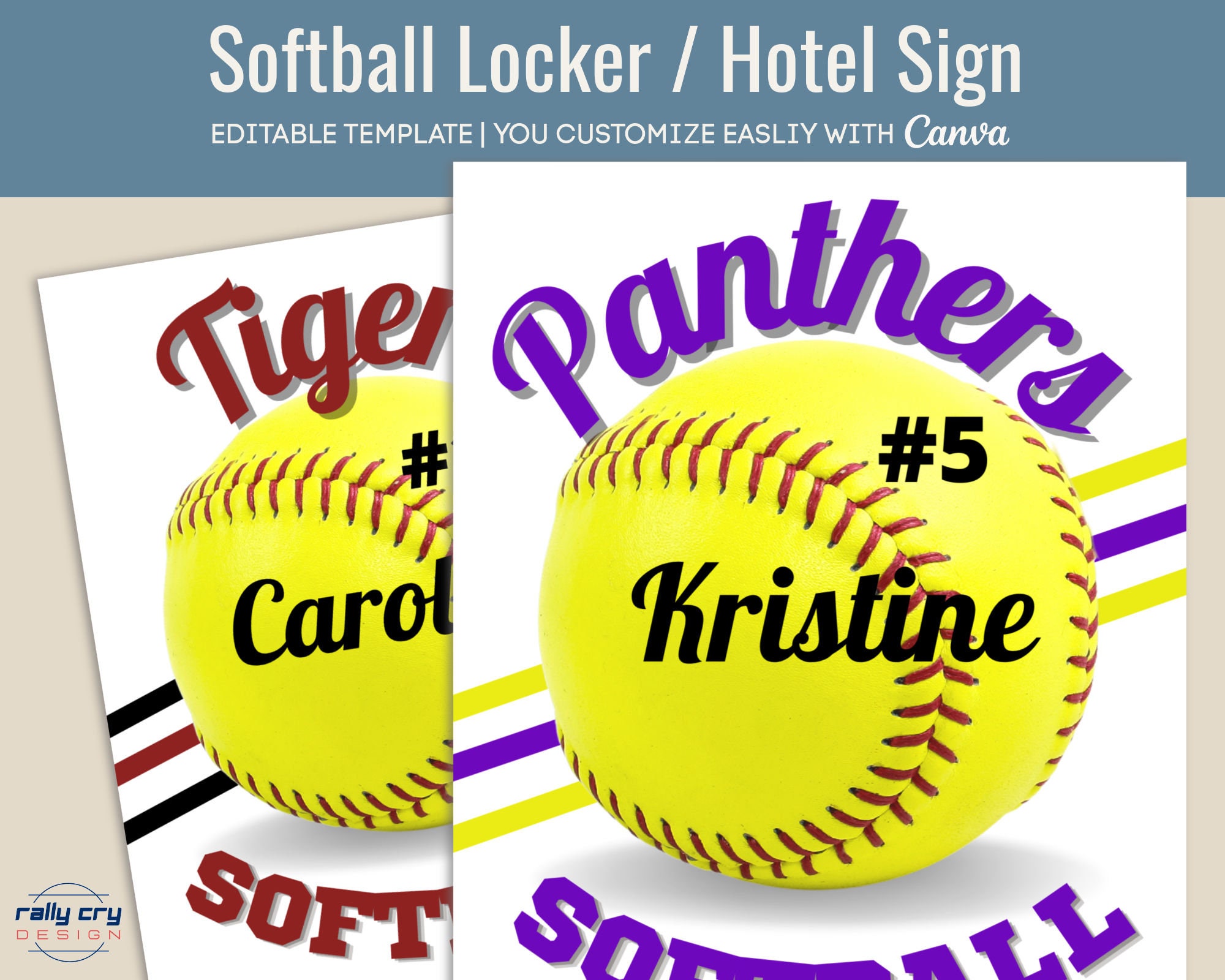 Girls Softball Locker Decoration Hotel Door Sign Pep Rally - Etsy