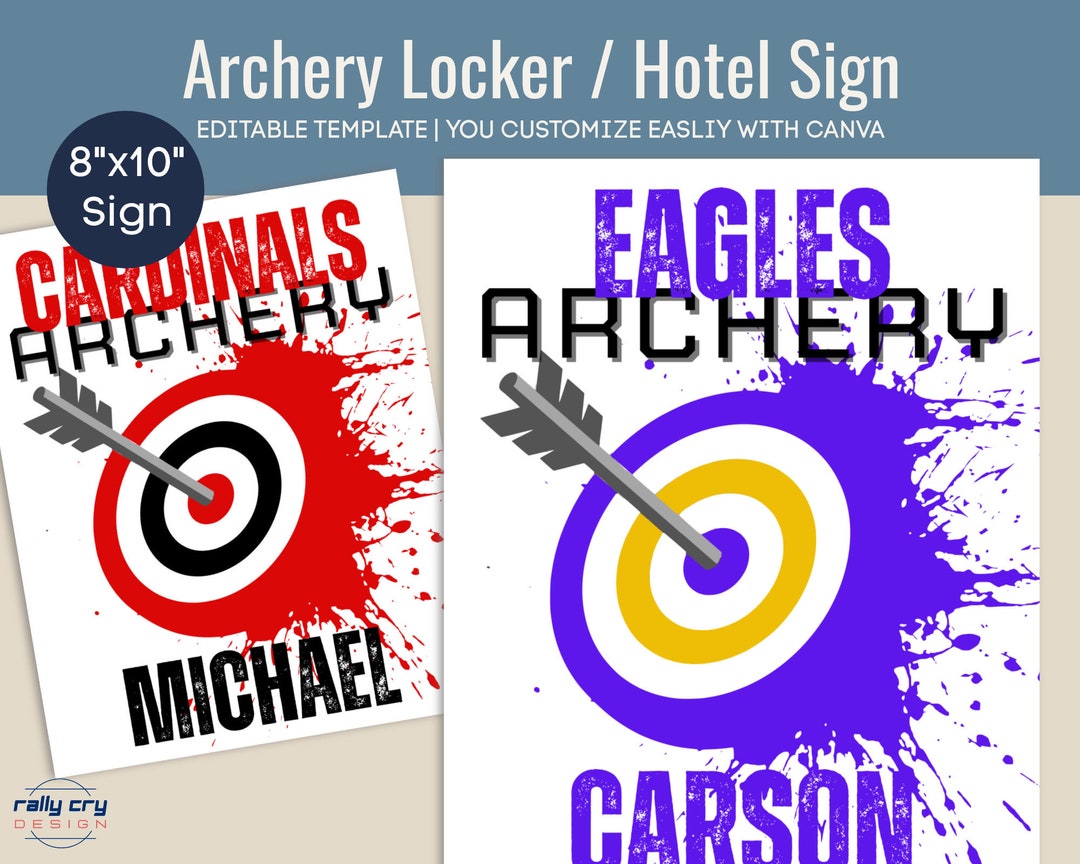 Archery Hotel Door Sign, Archery Locker Decoration Tag, Archery ...