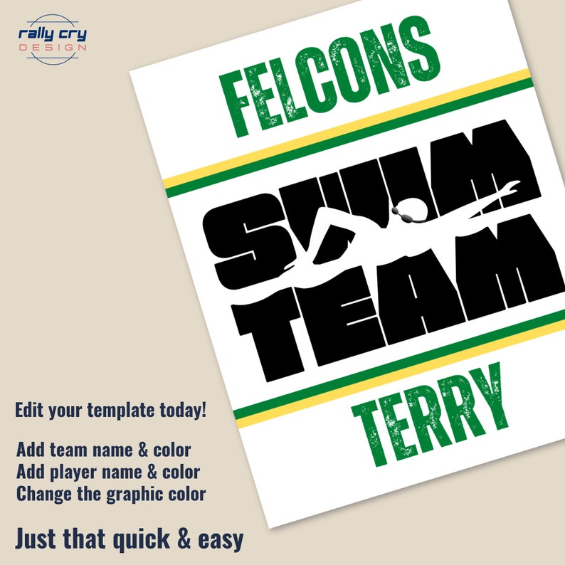 Swim Team Locker Decoration Sign Hotel Door Sign Tag Team - Etsy