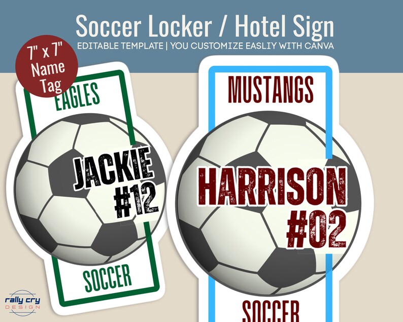 Soccer Locker Decoration Name Tag, Travel Team Hotel Door Sign, Soccer ...
