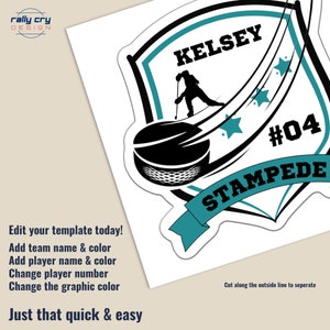 Girls Hockey Hotel Door Sign, Locker Decoration Name Tag, Club Hockey ...