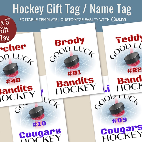 Hockey Goodie Bag Tag - Etsy