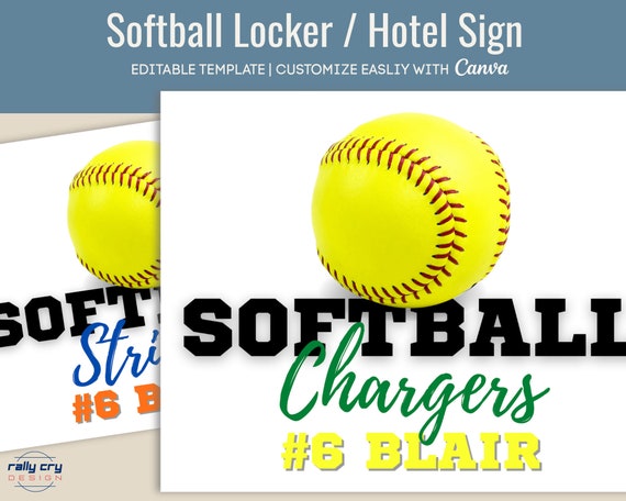 Girls Softball Locker Decoration Hotel Door Sign Pep Rally - Etsy