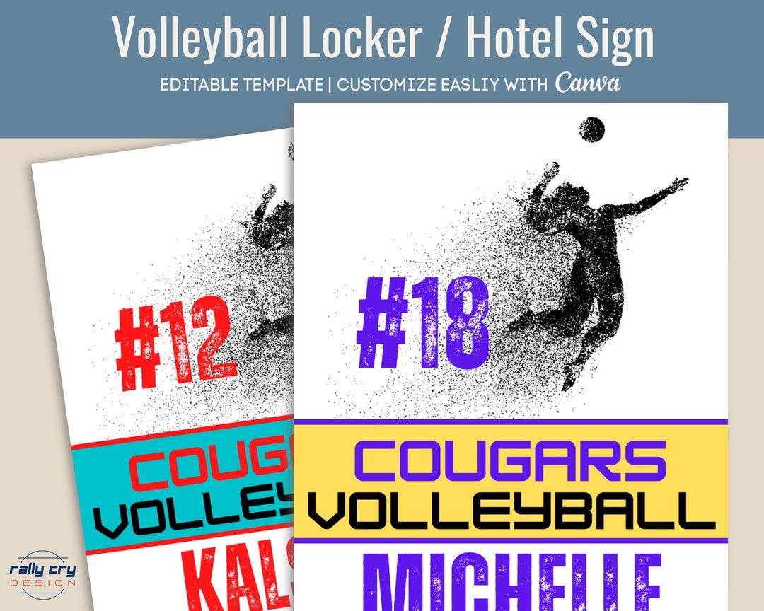 Volleyball Hotel Door Sign, Locker Room Poster, Locker Decoration Tag ...