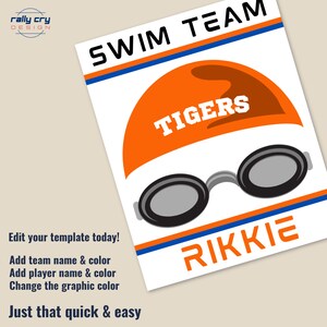 Swim Team Locker Decoration Sign, Hotel Door Sign Tag, Team Spirit ...