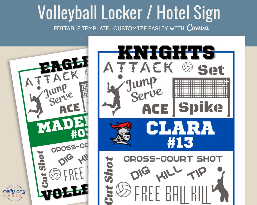 Volleyball Locker Sign, Hotel Door Sign, Locker Room Decoration Name ...