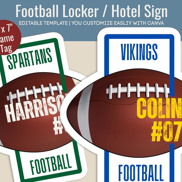 Football Locker Name Template - Etsy