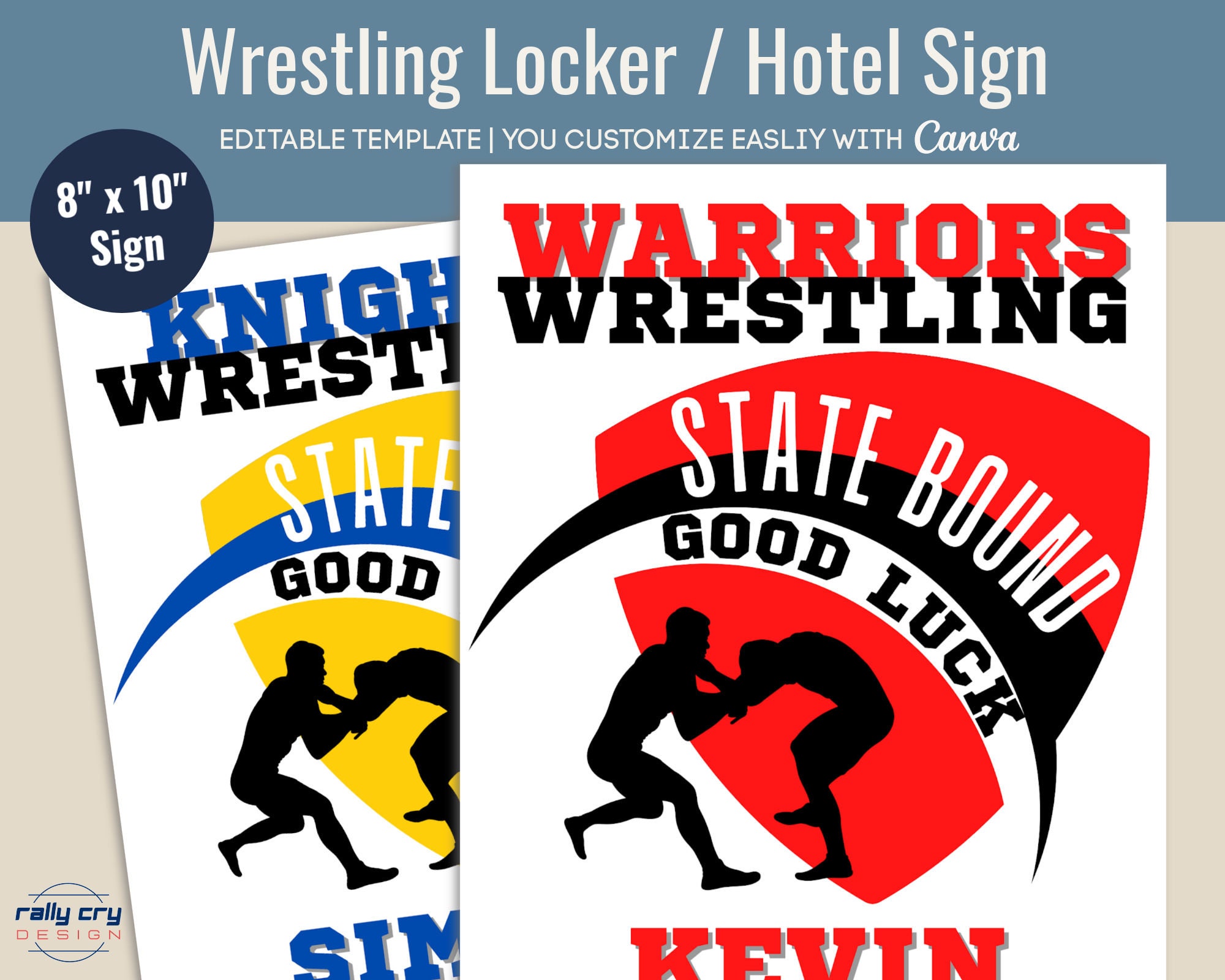 Good Luck Wrestling Hotel Door Sign, Locker Decoration Printable Pride ...