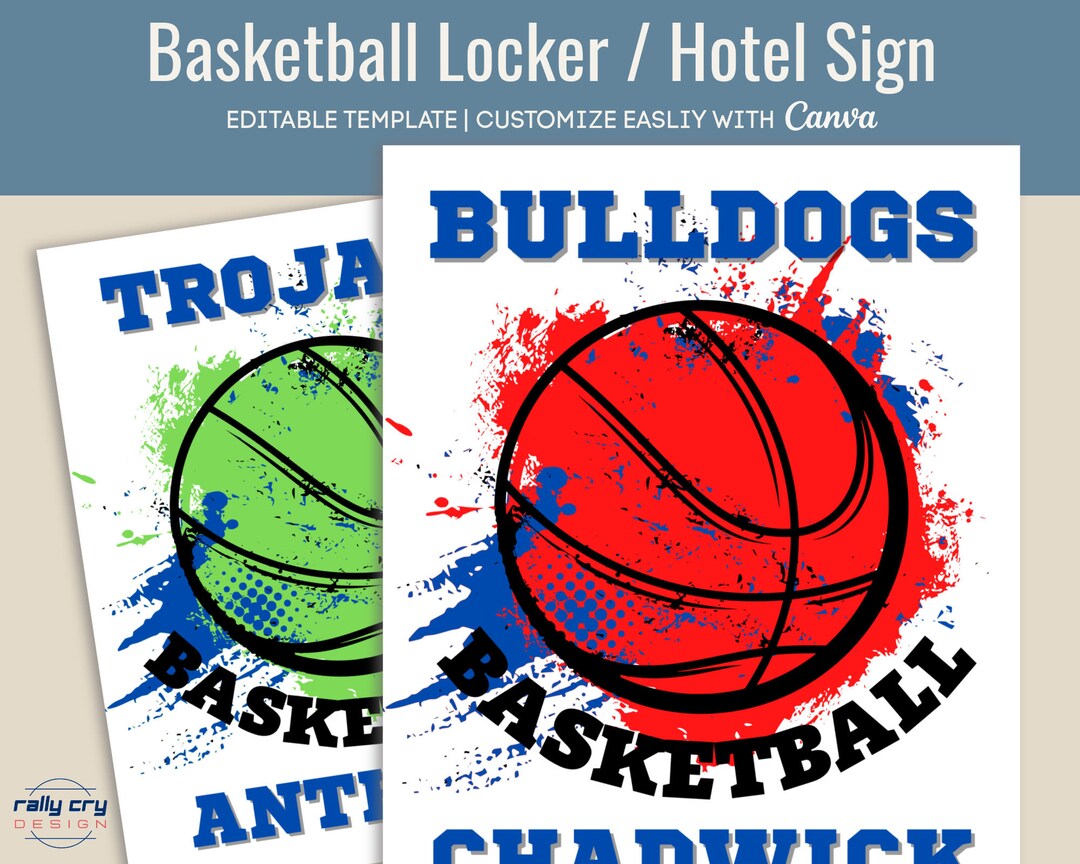 Basketball Hotel Door Sign, Locker Tag, Pep Rally Team Spirit Poster ...